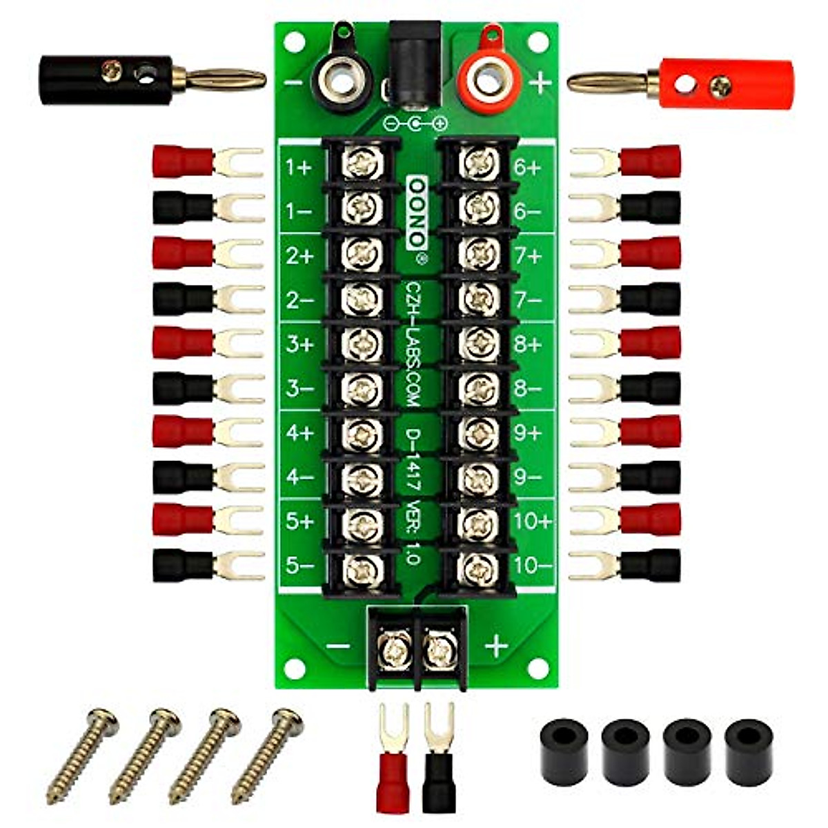 20Amp 2x10 Position Barrier Terminal Block Distribution Module for AC DC