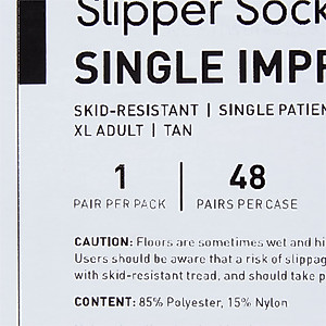 McKesson Slipper Socks, Non-Slip Grip Socks, Tan, Adult Shoe 7.5 to 10, XL, 48 Pairs