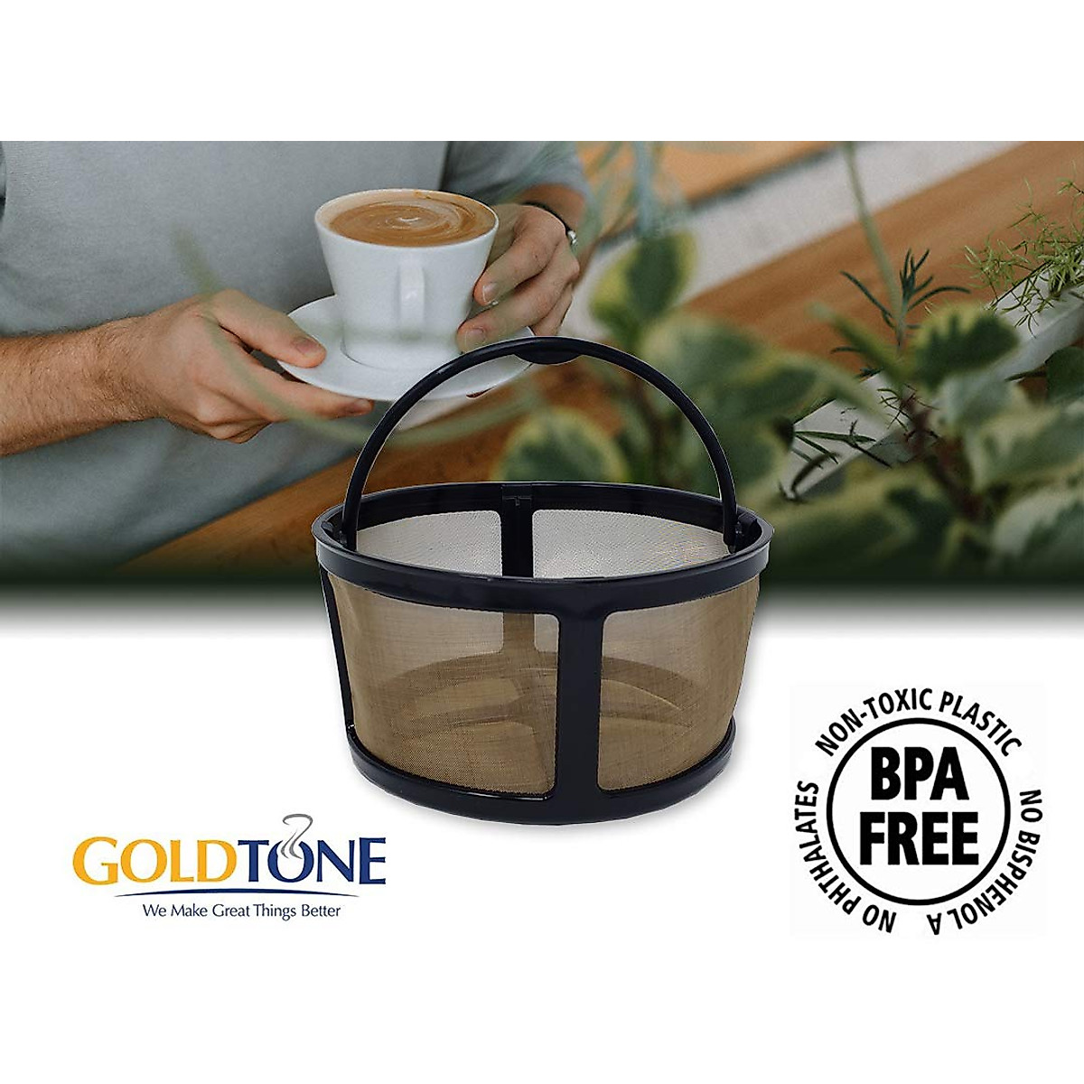 GOLDTONE Reusable Coffee Filter fits KEURIG Essentials and K-Duo Coffee Makers and Brewers w/Scoop