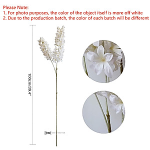 MINYULUA 6pc Artificial Hyacinth Flowers Bouquet Silk Flowers Home Garden Fence Restaurant Banquet Hotel Wedding Simulation White Decoration (Off White)