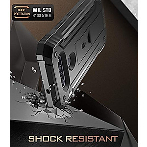 Poetic Revolution Series for LG K51 Case, LG Reflect Case, LG Q51 Case, Full-Body Rugged Dual-Layer Shockproof Protective Cover with Kickstand and Built-in-Screen Protector, Black