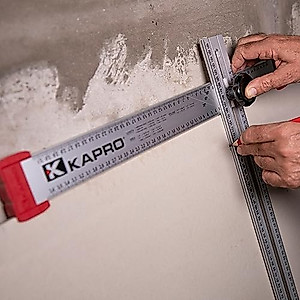 Kapro - 317 Adjustable Drywall T-Square Tool - Aluminum - for Layout and Marking - Features Sliding Head and Dual Directional Printed Scale - 48 Inch