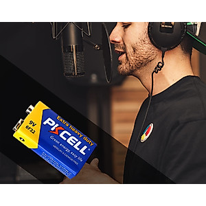 PKCELL 9V Battery Carbon Zinc for Smoke Detectors 6F22 Battery,Ultra Long-Lasting