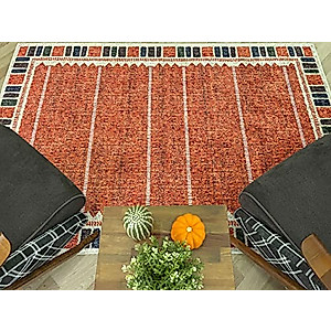 AK RUGS Contemporary Printed Area Rug Gloria Collection Living Room Kitchen Hallway Rug (Orange, 6' x 9')