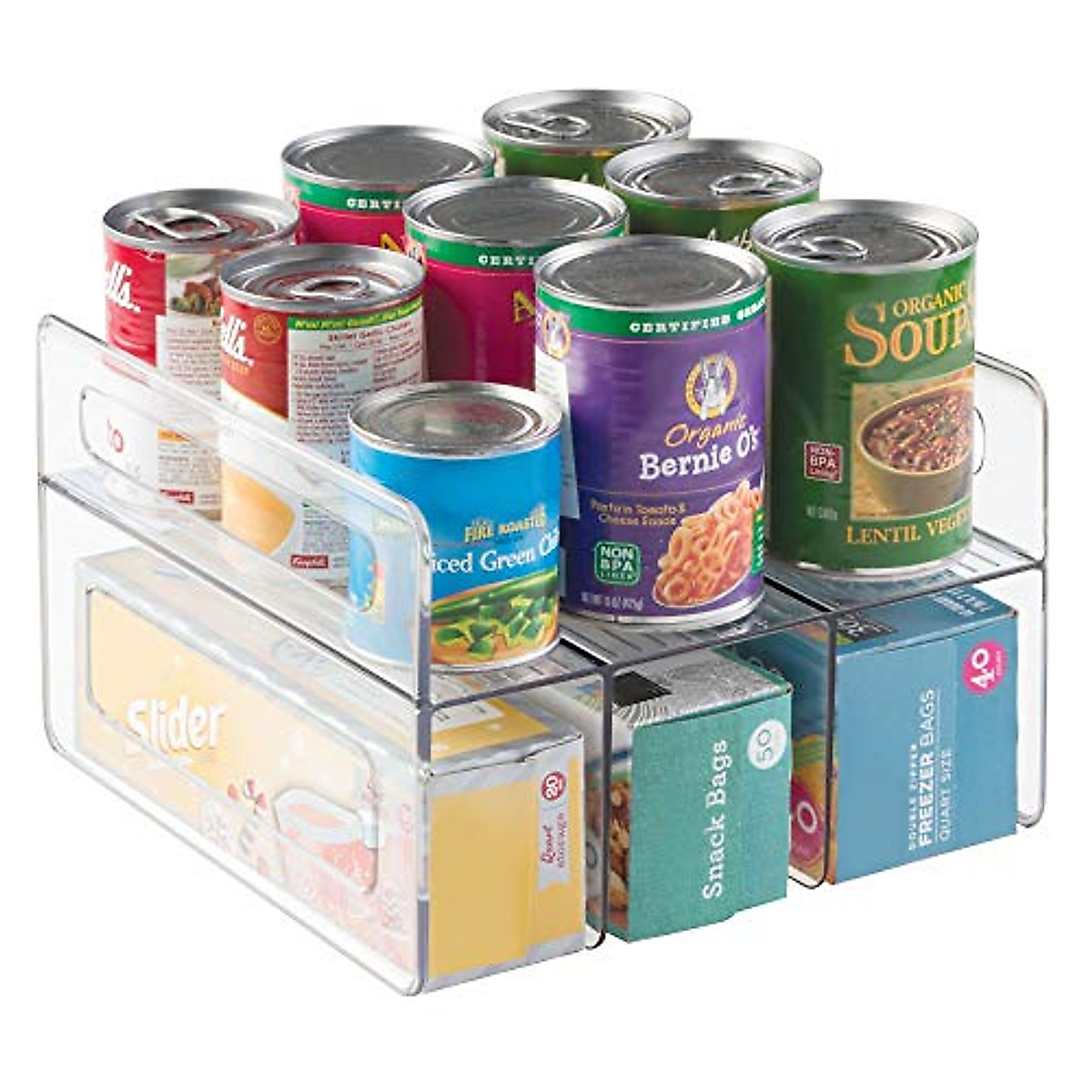 iDesign Flip Rack Kitchen Cabinet Organizer - 10" x 9.66" x 6.5", Clear