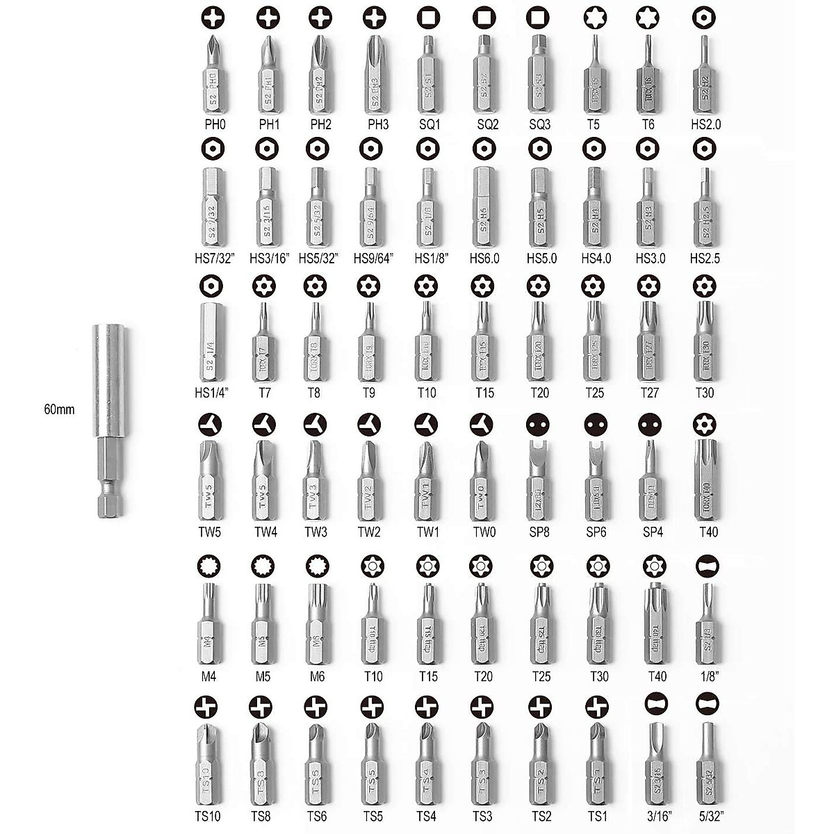 Protorq Security Screwdriver Bit Set, 61-Piece