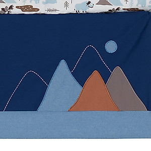 Lambs & Ivy Big Sky Blue/Brown Woodland Animals 4-Piece Baby Crib Bedding Set