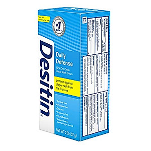 Desitin Daily Defense Baby Diaper Rash Cream with Zinc Oxide to Treat, Relieve & Prevent diaper rash, Hypoallergenic, Dye-, Phthalate- & Paraben-Free, Travel Size, 2 oz (Pack of 6)