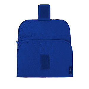 Yazzii Trifold Craft Project Case - Sewing and Craft Supplies Storage Tote, Travel Organizer Bag with Clear Pockets and Handle for Knitting, Crochet, Sewing Accessories - Royal Blue