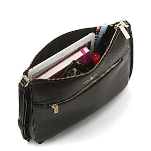 Kate Spade New York crossbody bag for women Leila top zip purse handbag for women, Black001, Medium