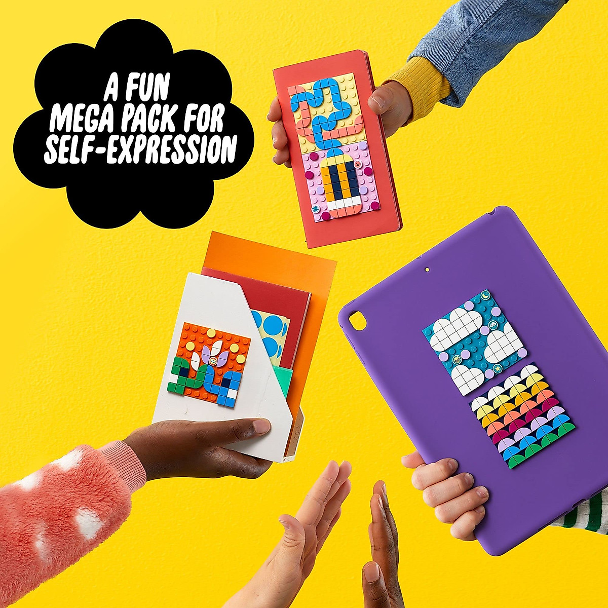 LEGO DOTS Adhesive Patches Mega Pack 41957 Arts and Crafts 5-in-1 Mosaic Making Building Kit, DIY Sticker Patches, Gift Idea for Creative Kids, Make Custom Designs for Notebooks, Phone Cases and More