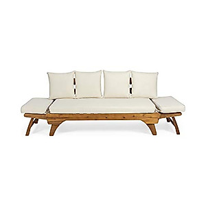 Christopher Knight Home Patrick Outdoor Acacia Wood Expandable Daybed with Water Resistant Cushions, Teak
