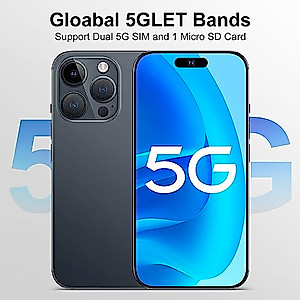 ExAchat A14 5G Unlocked Smartphone 6.82" FHD+ Display 90Hz, 72MP Camera 6800mAh,4GB+128GB/256GB Dual SIM Cell Phone Unlocked Fingerprint/Face ID