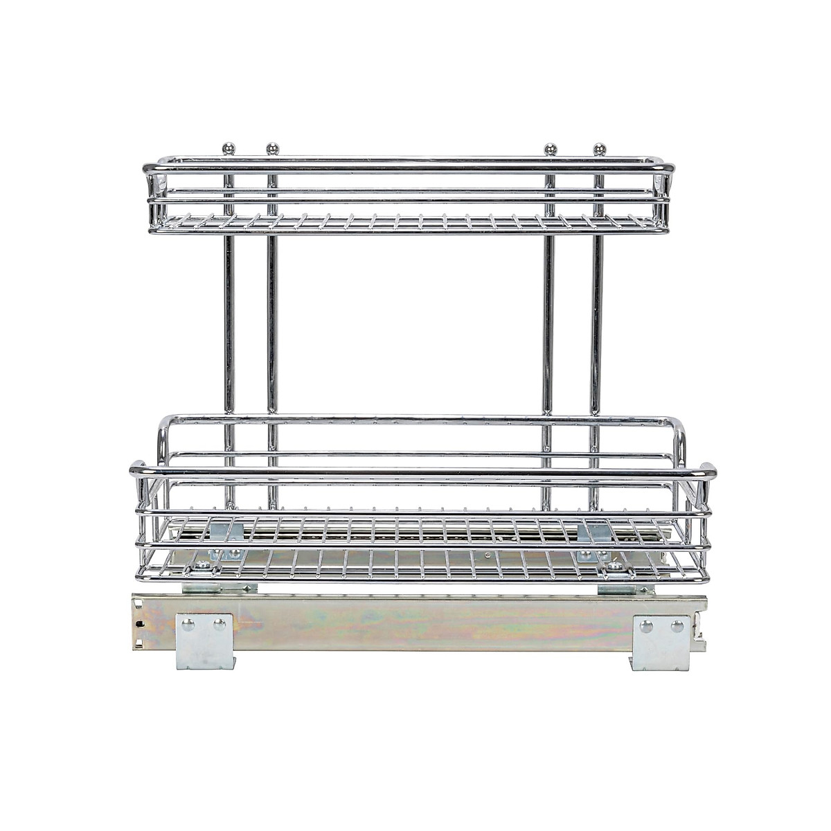 Household Essentials C26512-1 Glidez Under Sink Sliding Organizer | Pull Out Cabinet Shelf | Chrome | 12.5 Inches Wide