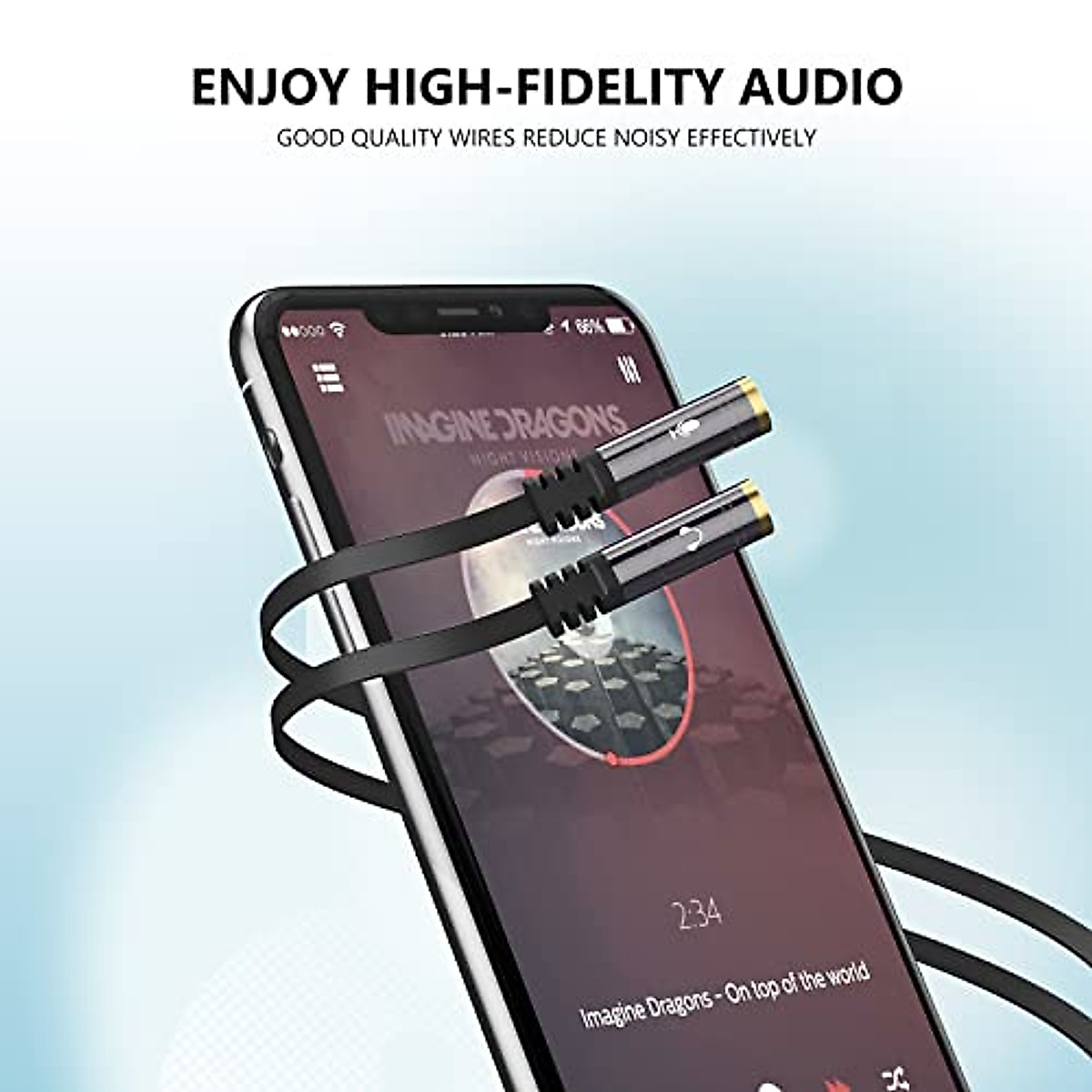 DIGITNOW 3.5mm 4 Pin Male to 2x3.5mm 3 Pin Female Combo Audio Splitter Y Adapter Cable Compatible for PS4,PS5,Xbox One S,Nintendo Switch,Tablet,Mobile Phone,PC Gaming Headsets and New Version Laptop