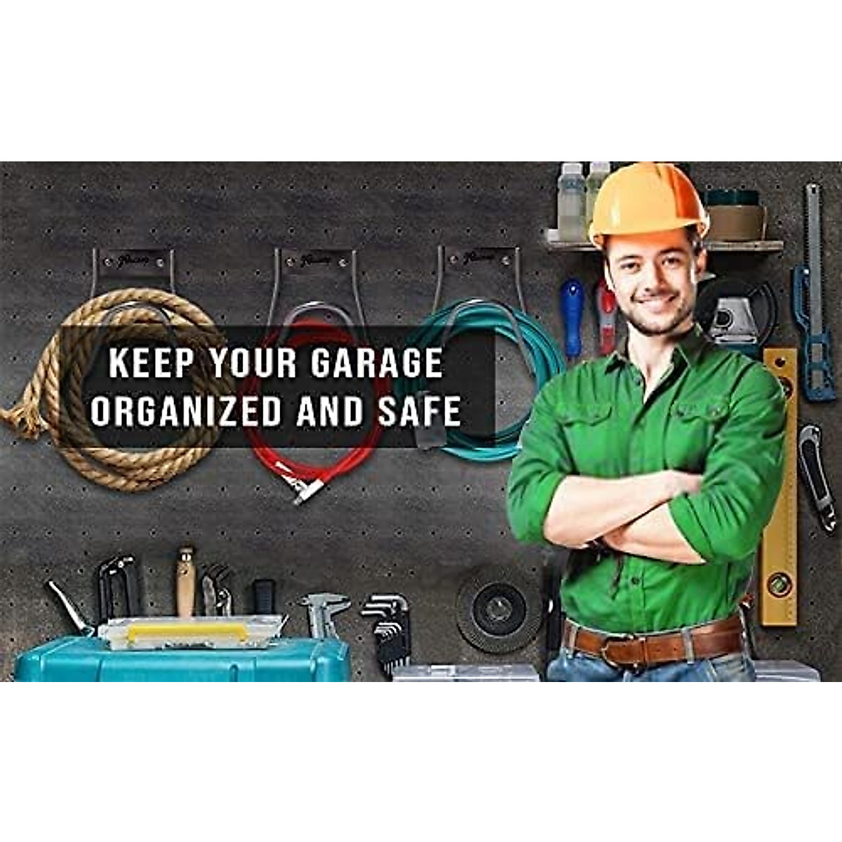 JBscoop Garden Hose Holder Stainless Steel Small Wall Mount Garden Hose Hook, Ideal for Water, Air, Hydraulic Hose, Ropes, Extension Cords Heavy Duty & Rust Proof Large Set of 2