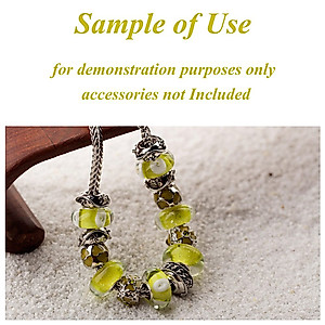 RUBYCA 20pcs 20cm Snake Chain 18KGP Silver Plated Charm Bracelet European Bead Lobster Heart Clasp