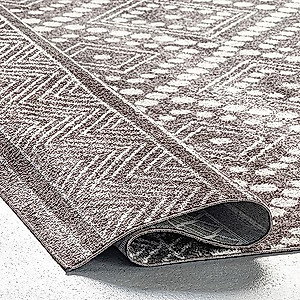nuLOOM Phyllis Machine Washable Diamond Trellis Area Rug, 8x10, Grey