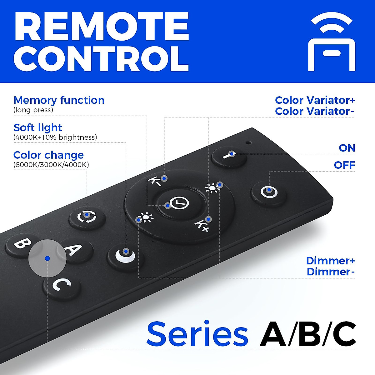 Barrina 9FT x 5FT 5568 Remote Series LED Linear Light Rectangular Set, 2nd-Generation, 45W Seamless Connection, 3000K to 6000K Color Changing Hanging Commercial Shop Light Fixtures with Remote