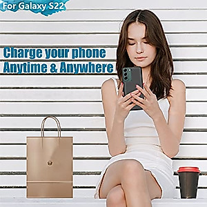 RUNSY Battery Case for Samsung Galaxy S22, 4800mAh Rechargeable Extended Battery Charging Charger Case, Add 100% Extra Juice, Not Compatible with S22+ or S22 Ultra (6.1 inch) Black