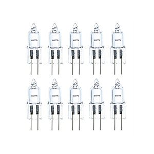 20W Halogen Bulbs 20 Watt T3 G4 Base 12 Volt Light Bulb 20W 12 Volt T3 JC Lamp Halogen Light Bulb for Landscape Track Lighting,G4 T3 Bi-Pin Base,Clear,Warm White,Pack of 10