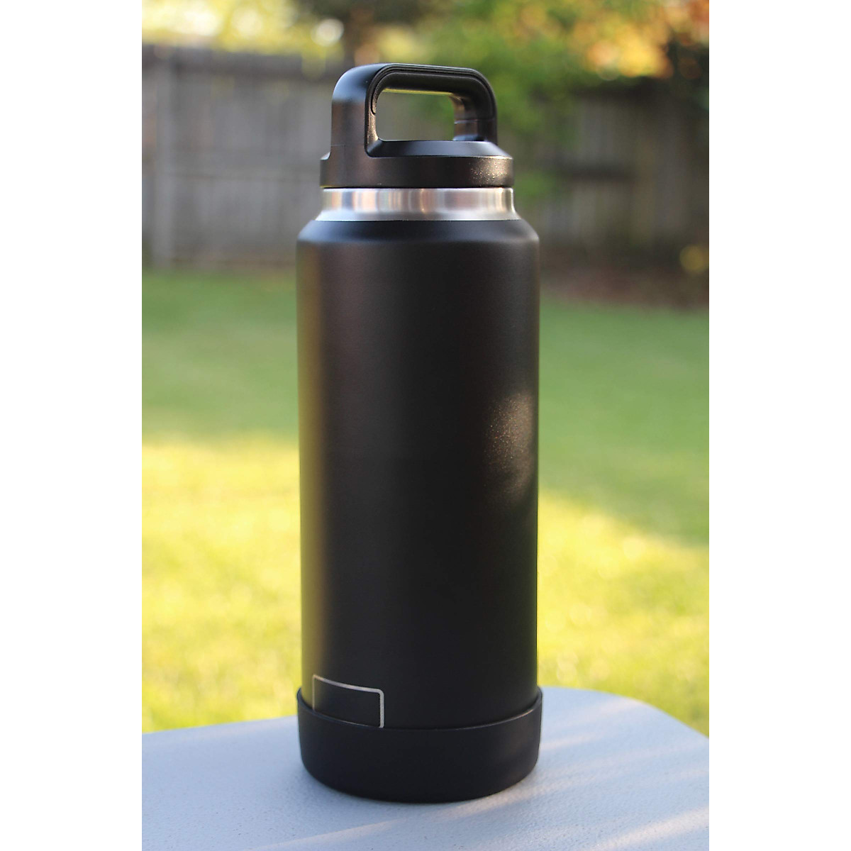 One MissionX Protective Silicone Boot Sleeve Compatible with YETI 46oz 36oz 26oz 18oz 12oz Water Bottles, Anti-Slip Bottom Cover, BPA FREE (Black, Fits 36 oz Bottle)