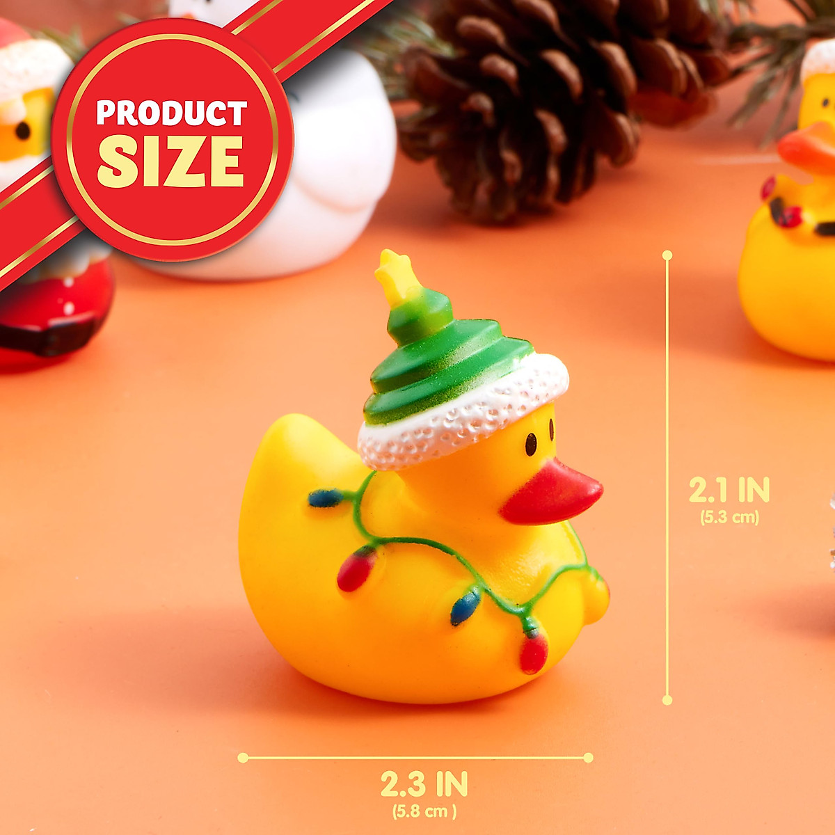 JOYIN 24 PCS Christmas Ducks for Christmas Stocking Stuffers, Xmas Rubber Duck Bath Toys for Kids Gift, Christmas Party Favor Novelty Duckies for Boys, Girls and Toddlers
