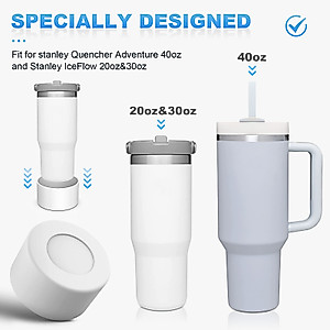 Silicone Bumper Boot 2pcs for Stanley Quencher H2.0 40oz 30oz&IceFlow Flip Tumblers 20oz 30oz,Protective Cup Bottom Sleeve Cover,Stanley Cup Accessories (Orange)