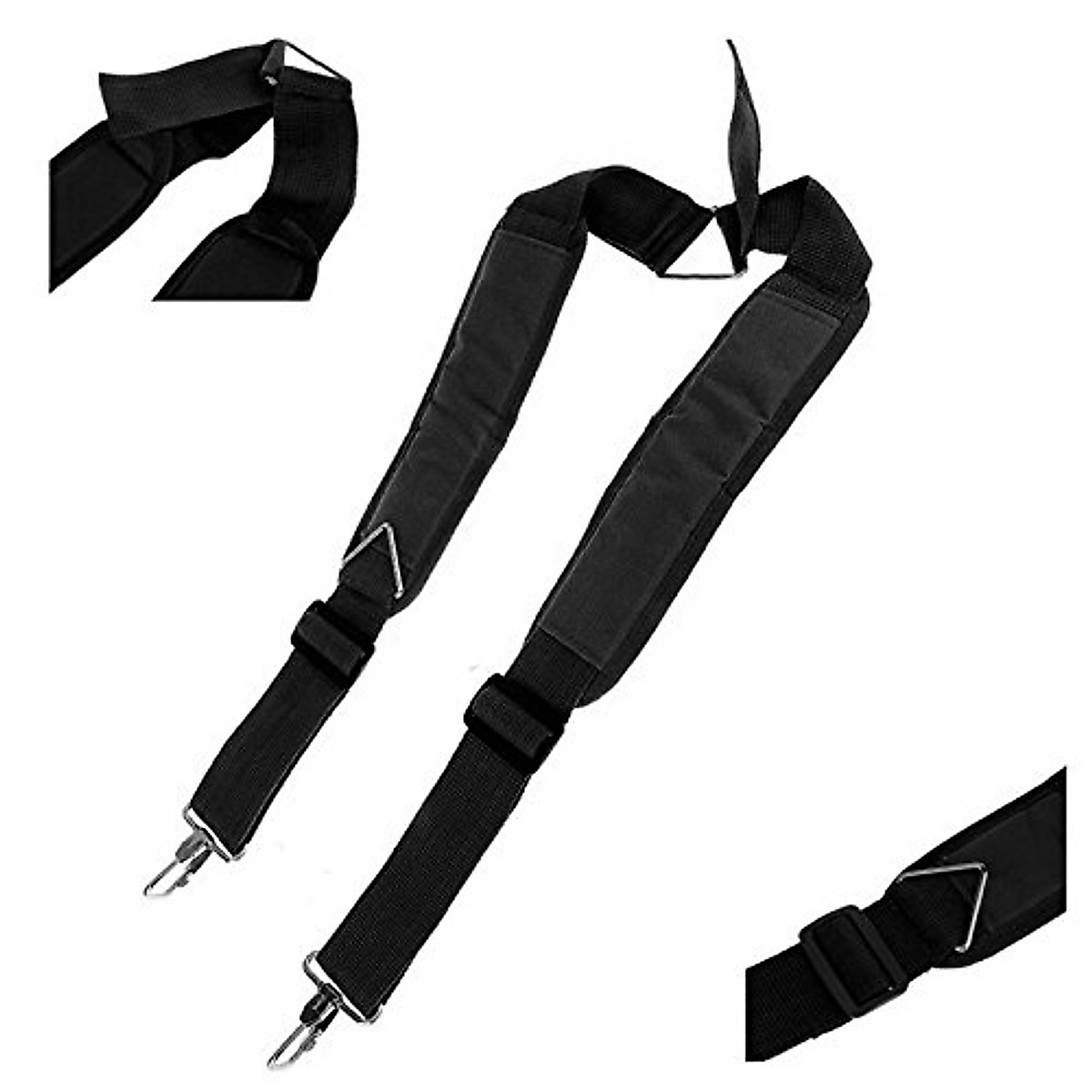 Black Strimmer Professional Double Shoulder Strap Grass Trimmer Brush Cutter Harness Belt Garden Power Pruner Carry Hook