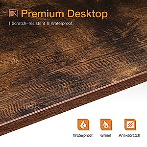 ODK Corner Desk Space Saving Small Desk with Sturdy Steel Frame, Computer Desk with Monitor Stand for Small Space, Easy Assembly Triangle Vanity Desk with Durable Wooden Desktop