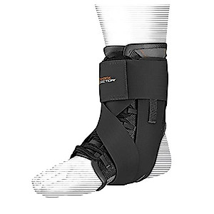 Shock Doctor Ultra Wrap Lace Ankle Support (Black, Medium, 8.5–9)