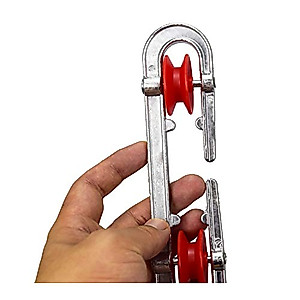 Motanar Plastic Aluminum Clothesline Separator Spreader Pulley for Long Clothesline and Heavy Loads (2, Silver)