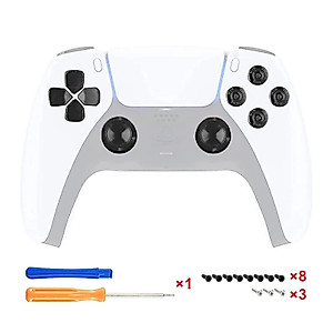 Yiootop Metal Aluminum Alloy Buttons for Playstation 5 Controller Thumbsticks Bullet D-pad Mod Buttons Replacements Kits for PS5 Controller (Chrome Rose-Bengal)