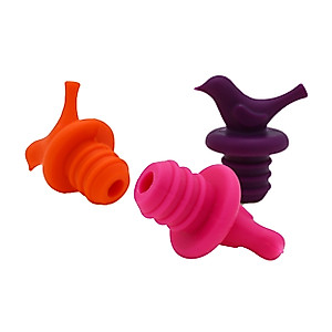 Little Bird Wine Bottle Stopper, Silicone Reusable Beverage Bottle Stopper, Decorate Wine Outlet Cap, Cute Wine Toppers for Preserver, Set of 6