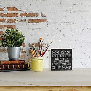 Funny Sarcastic Wooden Box Sign Plaque Note to Self Just Because It Pops into My Head Wood Box Sign Rustic Art Home Shelf Desk Decor 5 X 5 Inches