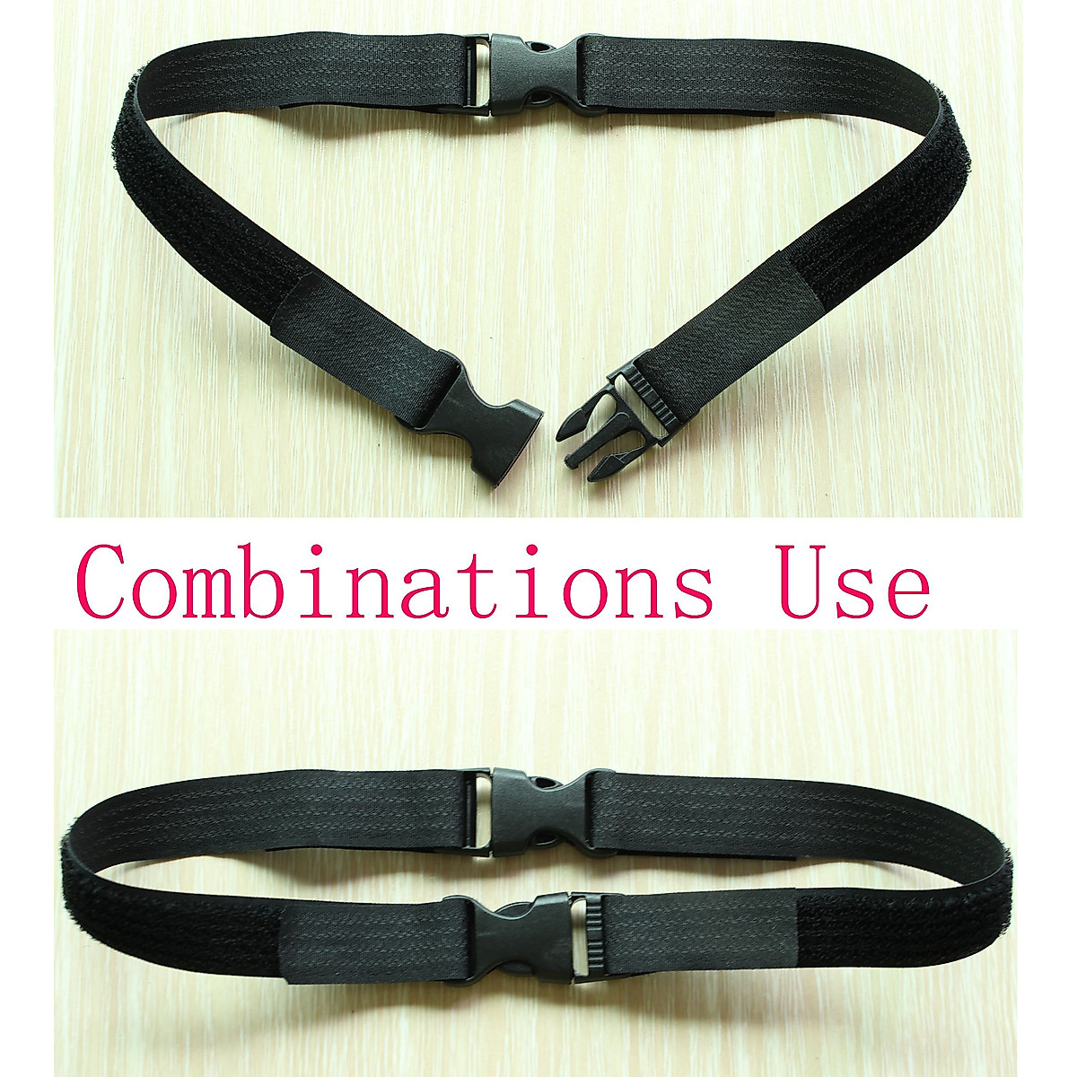 Multi-Functional Magic Buckle, Baby Safety Lock for The Door, Two-Door Refrigerator, Oven and Children's Safety Fence, Etc., or for The Fixed Baby Luggage (3 Pack Black)