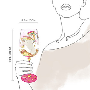 NymphFable Hand-painted Wine Glass Unicorn Gift for Adult Women Novelty Gift for Birthdays,Weddings,Valentine's Day,15 oz