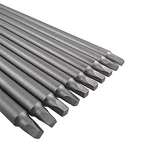 Wolfride 10pcs Square Head Bits #2 Square Drive Bit Set 1/4-Inch Shank Square Tip Bit #2 Long Magnetic Square Head Screwdriver Bits 5.9 Inch Length