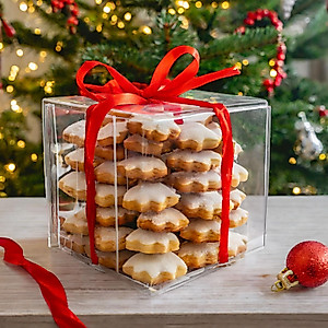 Juvale 30-Pack Clear Gift Boxes - 5x5x5 In Square Plastic Transparent Favor Boxes for Wedding, Baby Shower, Birthday Party