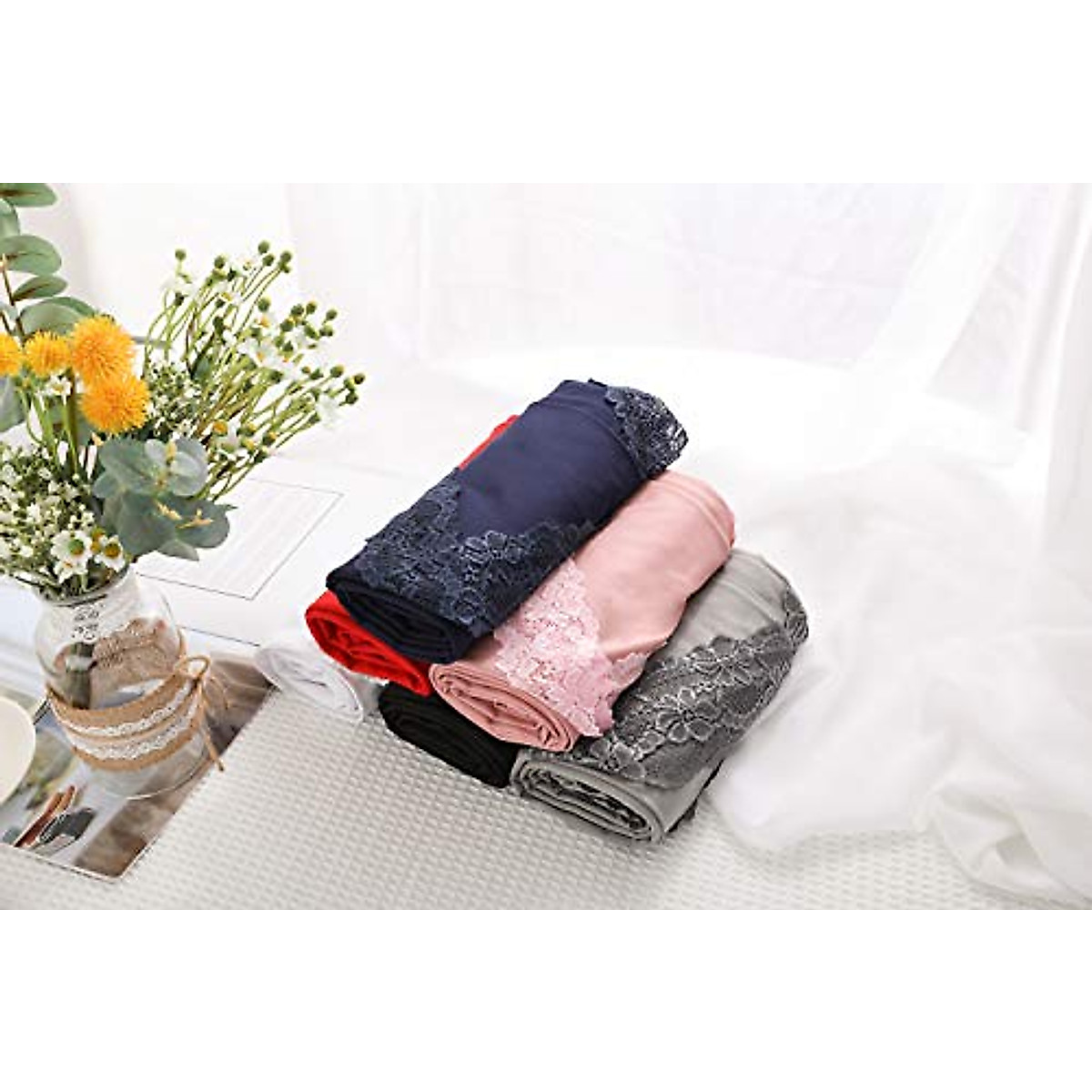 Muslim High Stretch Hijab Pure Color Half-body Cover Hijab with Lace for Praying, Pink, X-Large