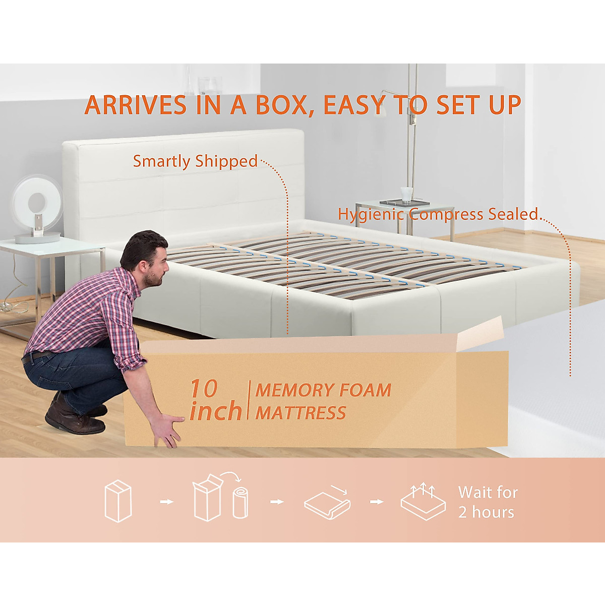 10 inch Full Size Mattress with Cover, Cooling Gel Memory Foam Full Mattress for a Cool Sleep & Pressure Relief, Medium Firm Mattress Pad Full Mattresses, Bed in a Box, CertiPUR-US Certified
