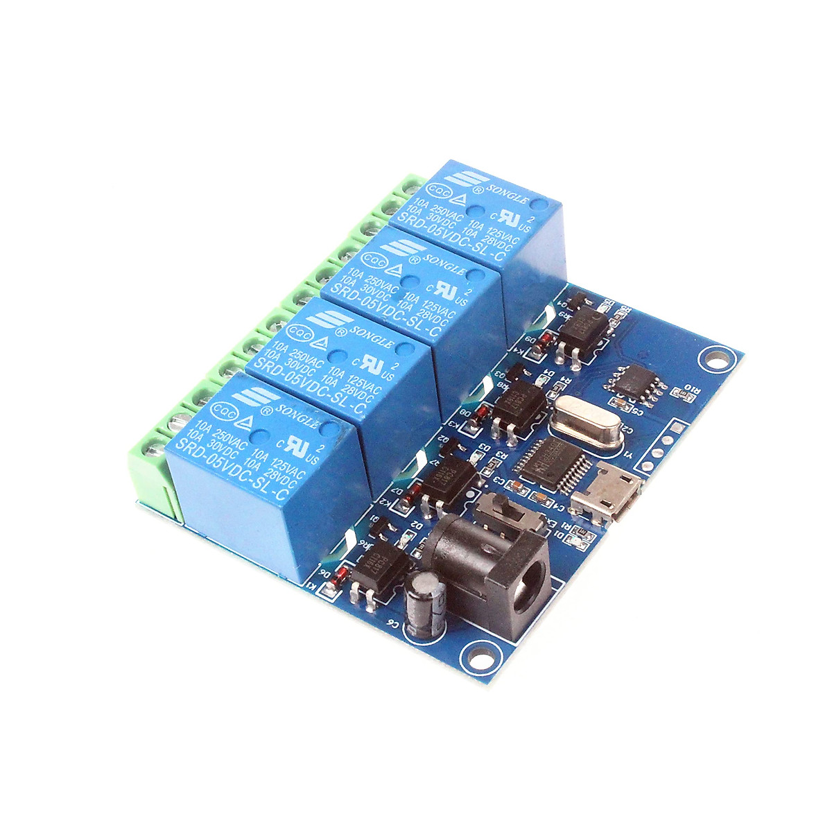 NOYITO 4-Channel Micro USB Relay Module USB Smart Control Switch USB Intelligent Control Switch