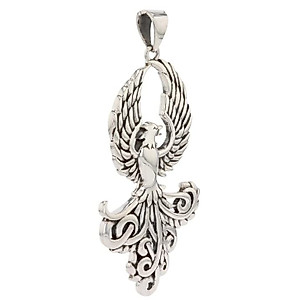 Jewelry Trends Eagle Wing Rising Phoenix Sterling Silver Pendant
