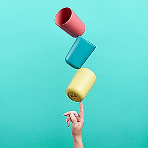 GET FRESH Bamboo Kids Cups Set – 4-pack Reusable Bamboo Cups for Toddlers and Adults – Colorful Bamboo Fiber Drinking Cups for Children – Bamboo Kids Dinnerware Set for Everyday Use