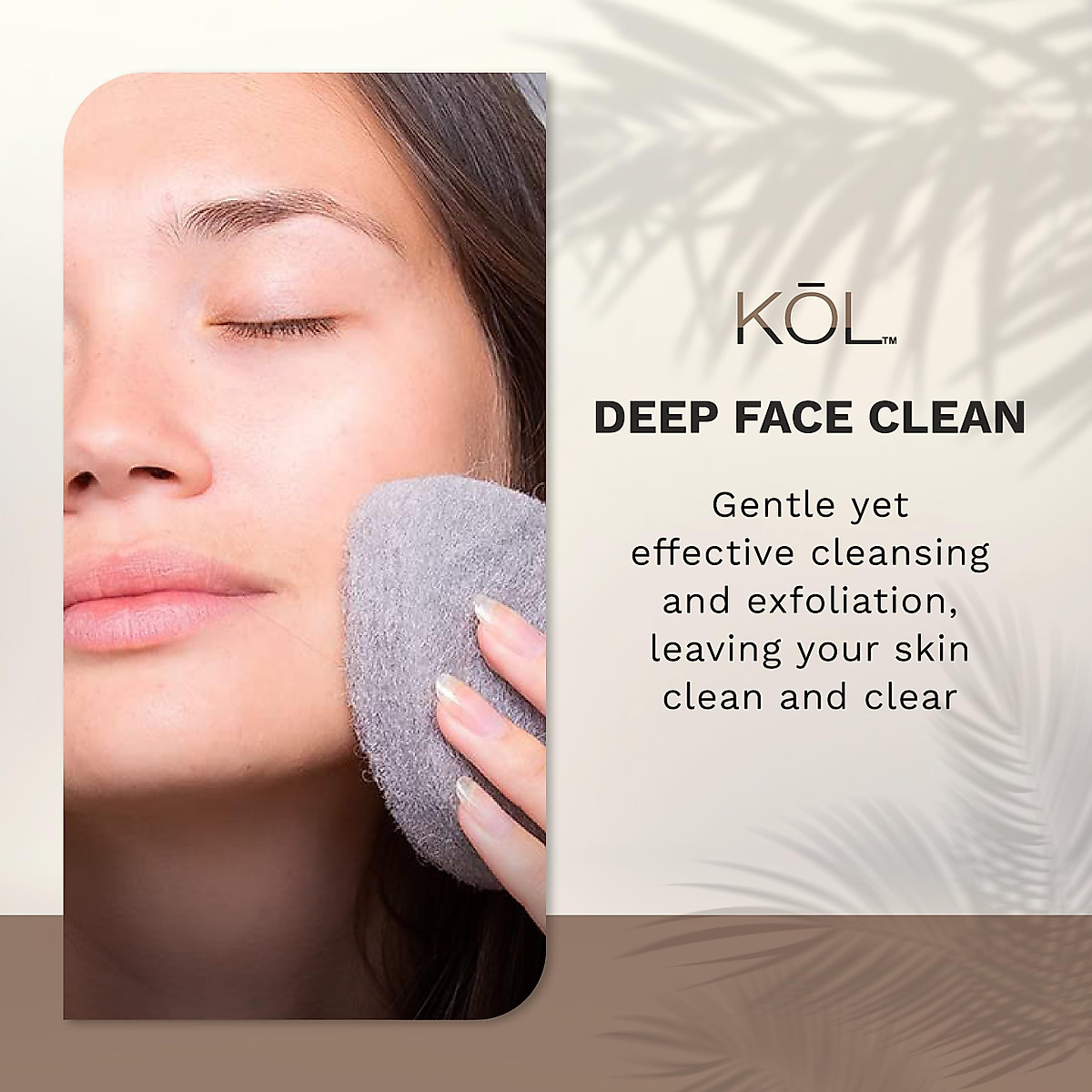 KOL Face Scrubber, Charcoal Infused Exfoliating Facial Cleansing Pads, Disposable Exfoliator Face Sponge for Daily Cleaning and Makeup Removal, 6 Count