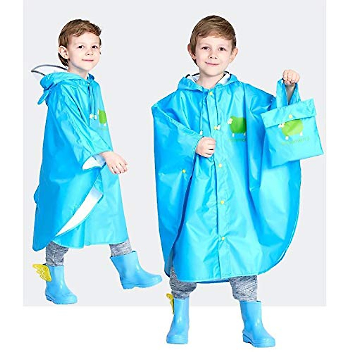 Girls Clothes Size 10 12 Cartoon Toddler Girl Raincoat Children Ponchos Boy 3D Kids for Rain Jacket (Blue, 10-12 Years)