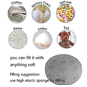 Giant Fur Bean Bag Chair Cover for Kids Adults, (No Filler) Living Room Furniture Big Round Soft Fluffy Faux Fur Beanbag Lazy Sofa Bed Cover,Snow White,6FT 180 * 90cm(Snow White)