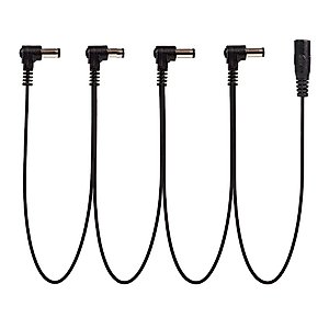 GOSONO Daisy Chain 1 to 3/4/5 Ways Guitar Effects Pedal Power Supply Cable for 9V DC Adapter Plug (1 to 4 Ways)
