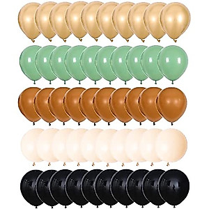 100pcs Mocha Chrome Gold Balloon Garland Arch Kit Coffee Sage Green Apricot Balloons for Wedding Birthday Party Balloon Arch Baby Shower Boho Party Decorations