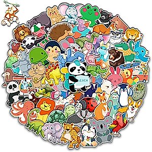 150Pcs Animal Stickers for Kids, Vinyl Laptop Stickers for Teens Cute Stickers for Girls Boys Cute Animal Stickers Waterproof Stickers for Water Bottles Computer Skateboard Phone Scrapbook